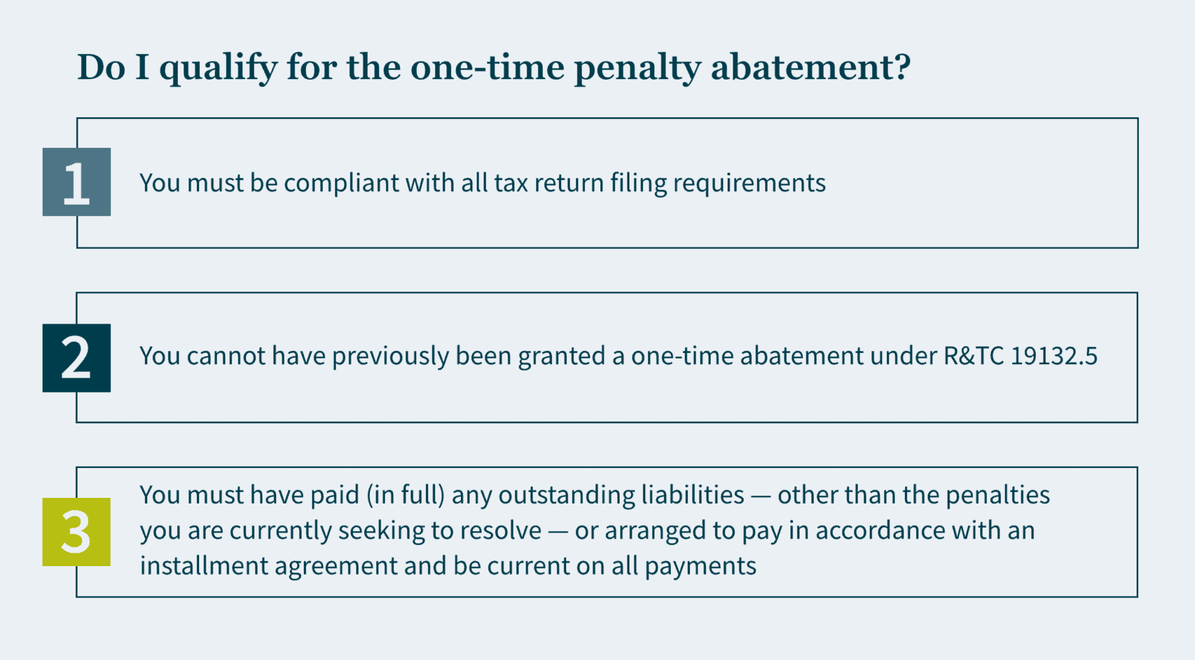 California Franchise Tax Penalty Abatement Announced