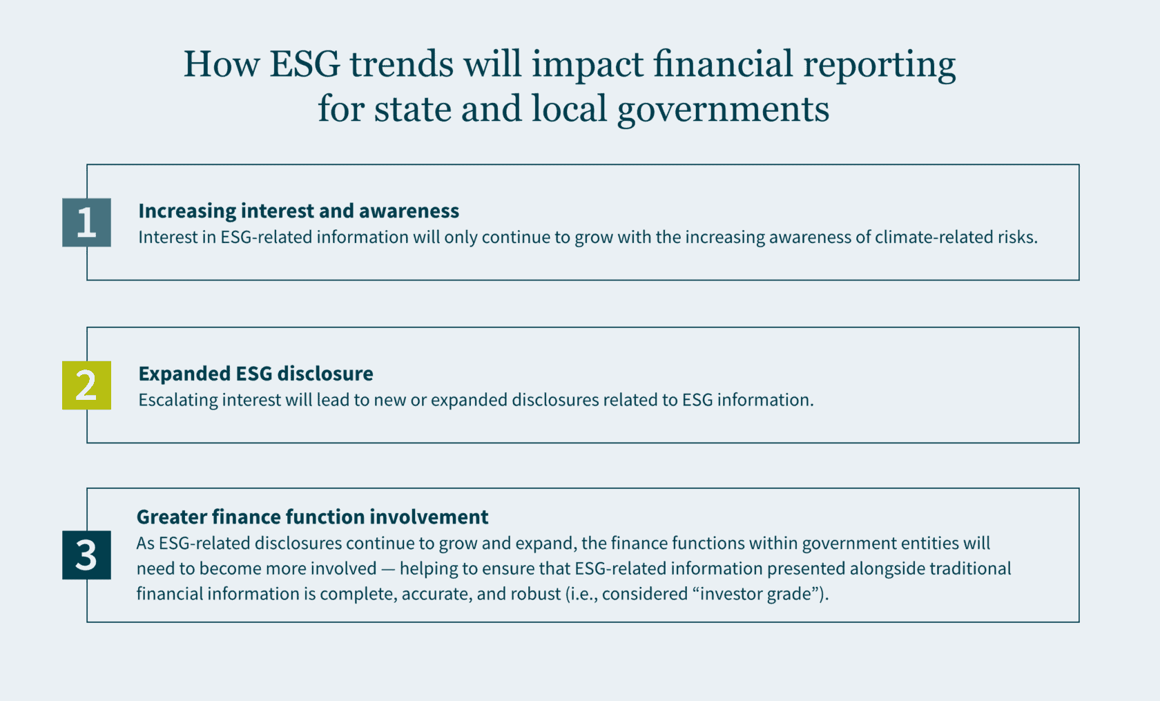 Is Your Government Overlooking ESG Disclosures? - MGO CPA | Tax, Audit ...